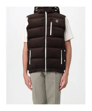 Brunello Cucinelli Embroidered Corduroy Puffer Vest