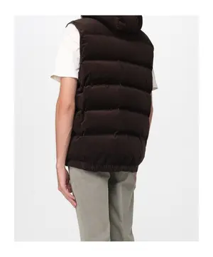 Brunello Cucinelli Embroidered Corduroy Puffer Vest