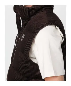 Brunello Cucinelli Embroidered Corduroy Puffer Vest