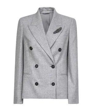Brunello Cucinelli Monili Detailed Double-breasted Blazer