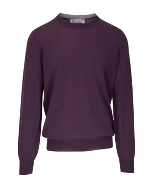 Brunello Cucinelli Crew-neck Virgin-wool Jumper - Purple