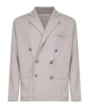Brunello Cucinelli One-and-a-half-breasted Blazer-style Cardigan - Gray