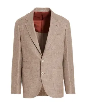 Brunello Cucinelli Single-breasted Tailored Blazer - Nude