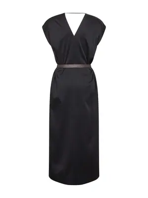 Brunello Cucinelli Belted V-neck Maxi Dress With Slit