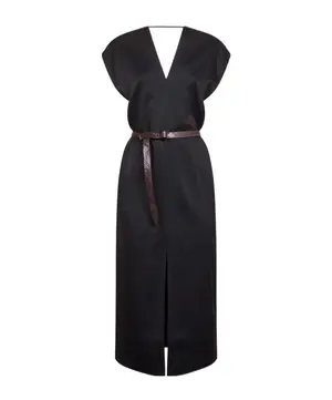 Belted V-Neck Dresses