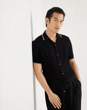Brunello Cucinelli Contrasted-trim Knitted Shirt