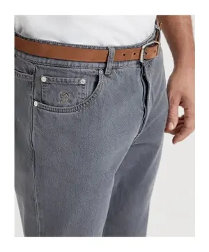 Brunello Cucinelli Logo-patch Straight-leg Jeans