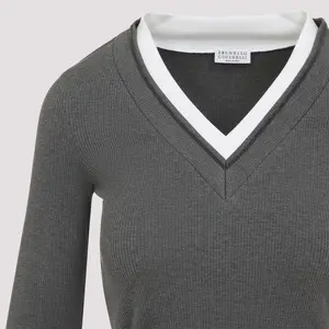 Brunello Cucinelli Long Sleeve V-neck Pullover