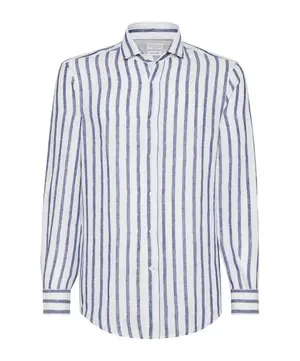 Brunello Cucinelli Striped Linen Shirt