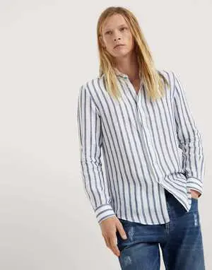 Brunello Cucinelli Striped Linen Shirt