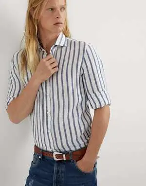Brunello Cucinelli Striped Linen Shirt
