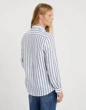 Brunello Cucinelli Striped Linen Shirt