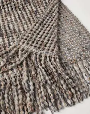 Brunello Cucinelli Balloon Net Embroidered Knitted Scarf
