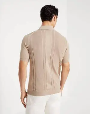 Brunello Cucinelli Short Sleeved Open-knitted Polo Shirt