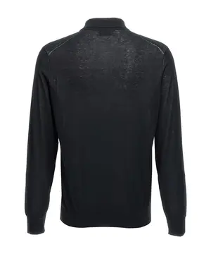 Brunello Cucinelli Long Sleeved Knitted Polo Shirt