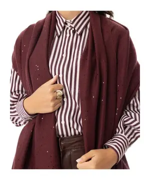 Brunello Cucinelli Sequin-embellished Fringed Scarf - Red