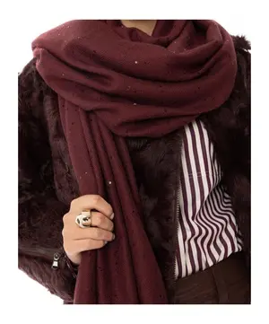 Brunello Cucinelli Sequin-embellished Fringed Scarf - Red