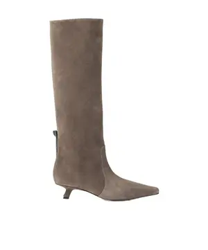 Brunello Cucinelli Suede Knee-high Boots With Embellishment