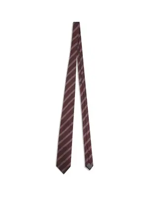 Brunello Cucinelli Striped Silk Neck Tie
