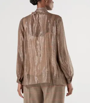 Marina Rinaldi Silk Pussybow Blouse