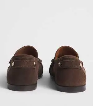 Sandro Suede Loafers With Gold-tone Clasp