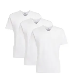 Calvin Klein Stretch-cotton V-neck T-shirts - White