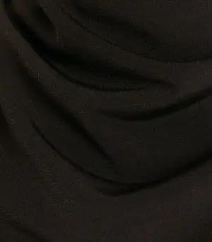 Vince Draped Cowl Neck Matte Jersey Top - Brown