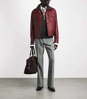 Amiri Vintage-cut Leather Jacket