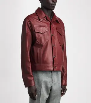 Amiri Vintage-cut Leather Jacket