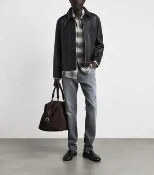 Jacob Cohen Bard Slim Jeans With Ostrich Leather Patch - Black