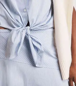Theory Striped Tie-front Shirt - Blue