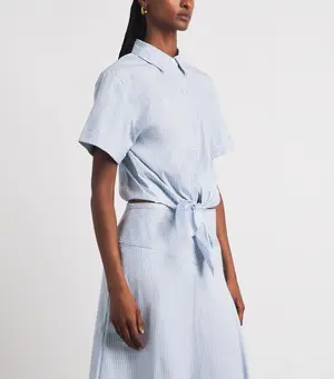 Theory Striped Tie-front Shirt - Blue