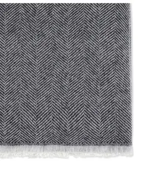 Brunello Cucinelli Herringbone Fringed Scarf