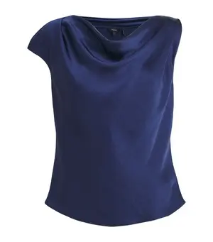 Theory Crushed Satin Sleeveless Blouse