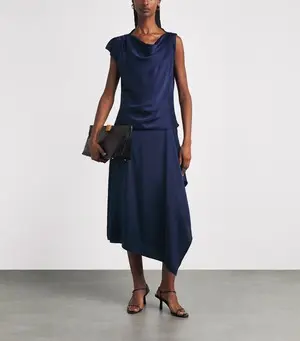 Theory Crushed Satin Sleeveless Blouse