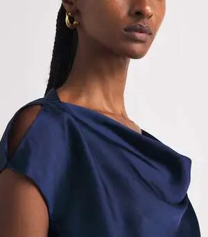 Theory Crushed Satin Sleeveless Blouse