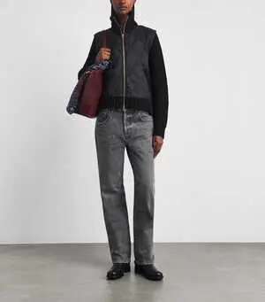 Veronica Beard Quilted Patra Jacket With Cable Knit Sleeves - Black
