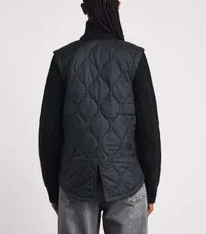 Veronica Beard Quilted Patra Jacket With Cable Knit Sleeves - Black