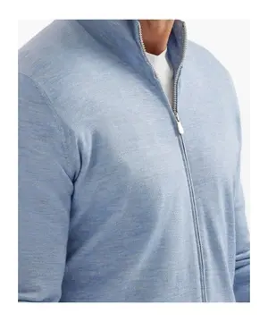 Brunello Cucinelli Long-sleeved Zipped Cardigan - Blue