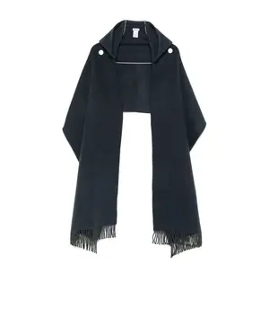 Brunello Cucinelli Fringed-hem Cape - Blue