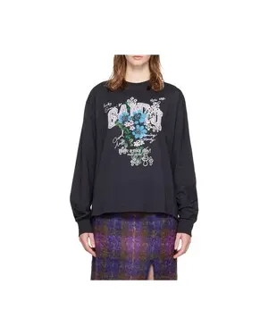 GANNI Long-sleeve T-shirt With Flowers