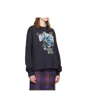 GANNI Long-sleeve T-shirt With Flowers