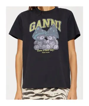 GANNI Teddy Mushrooms Graphic T-shirt