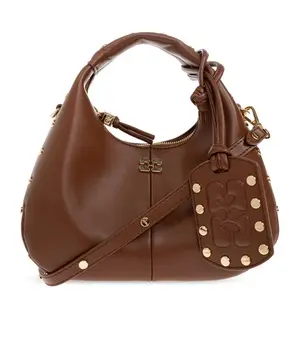 GANNI Mini Hobo Stud-embellished Totebag
