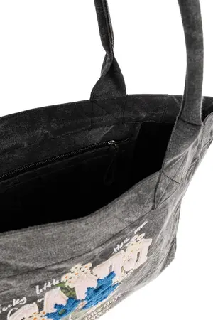 GANNI Medium Trapeze Tote Bag With Embroidery