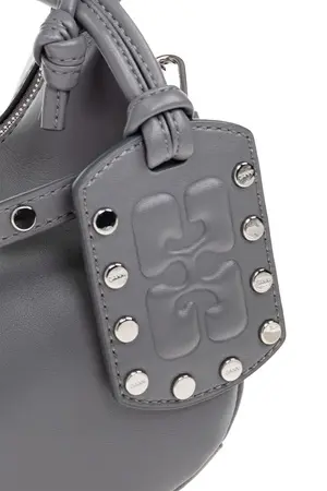 GANNI Stud-embellished Leather Shoulder Bag