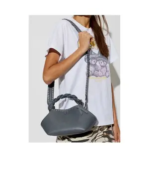 GANNI Handle Shoulder Bag - Grey