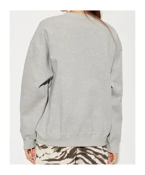 GANNI Printed Cotton Sweatshirt - Grey
