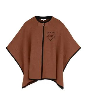 Chloé Logo-embroidered Heart-motif Cape