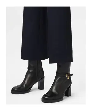 TOD'S Heeled Leather Ankle Boots With Buckle Detail